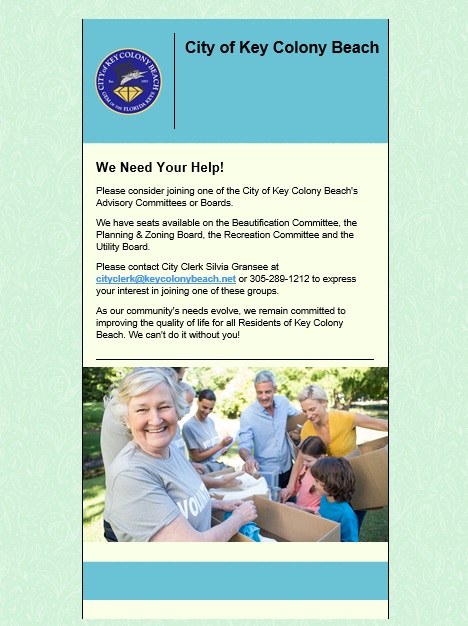 Please join one of the City of KCB's Advisory Committees or Boards ...